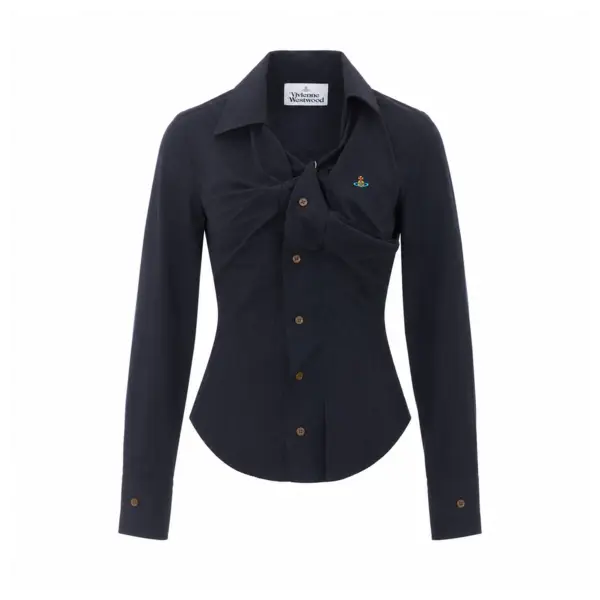 VIVIENNE WESTWOOD Two-tone Striped Cotton Shirt - Black