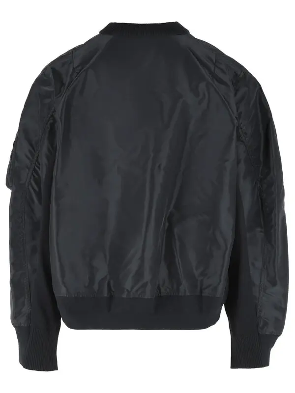 Sacai Cotton Blend Sweater With Sleeve Pocket And Snap Details