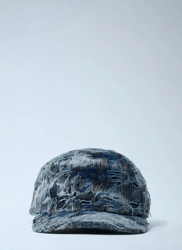 DIESEL® Distressed Denim Baseball Cap - Gray