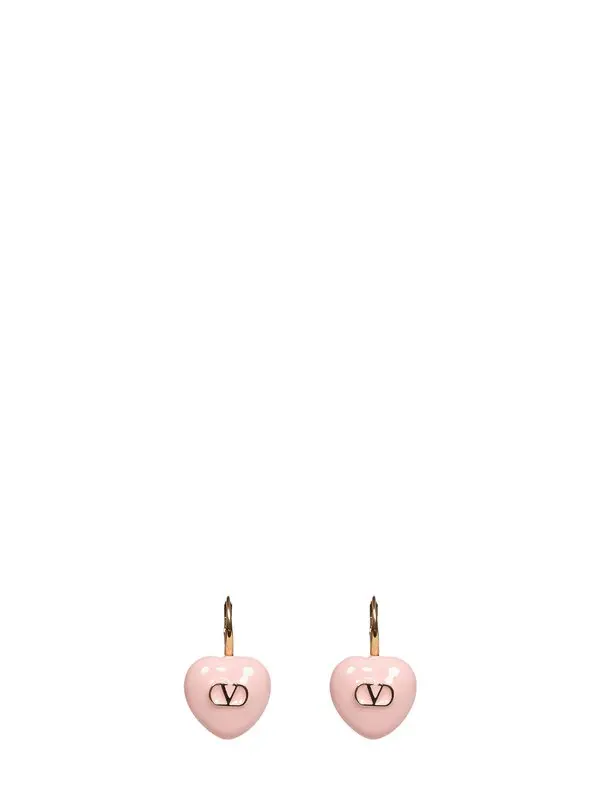Valentino Garavani Enamel Heart Hoop Earrings - Multicolor