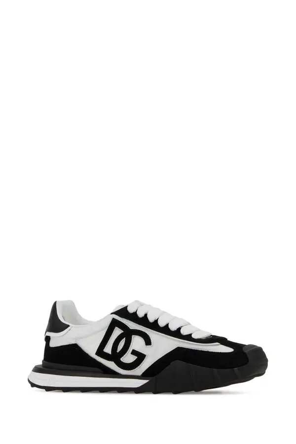 Dolce & Gabbana Two-tone Canvas And Suede Dg Athletic Sneakers