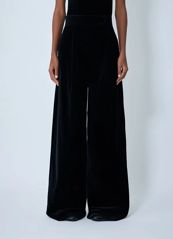 Max Mara Tailored Wide-leg Velvet Pants