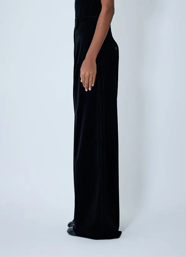 Max Mara Tailored Wide-leg Velvet Pants