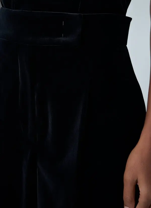 Max Mara Tailored Wide-leg Velvet Pants
