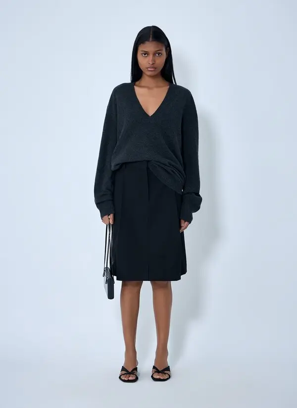 TOTEME Mid Rise A-line Pleated Skirt