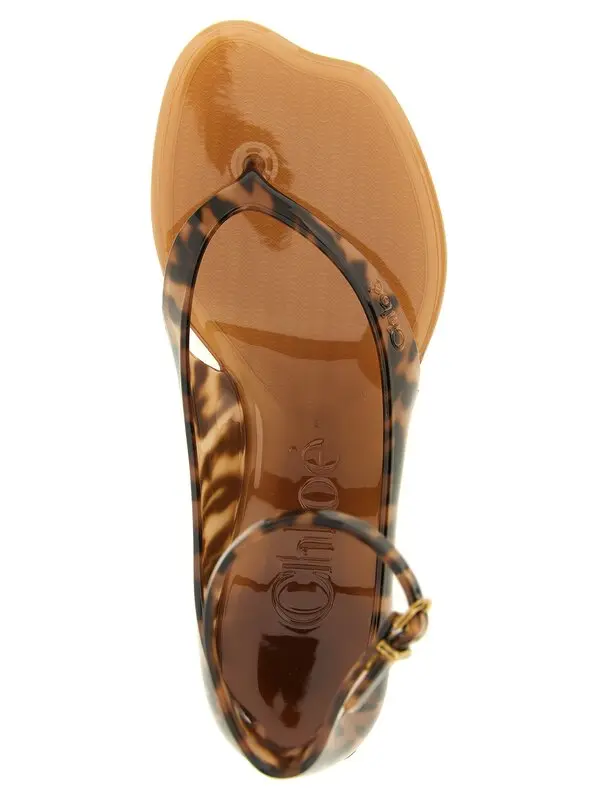 Chloé Jelly Sandals With Tropical Print - Brown