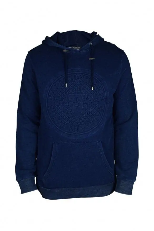 Balmain Sweatshirt With Embossed Logo - Blue