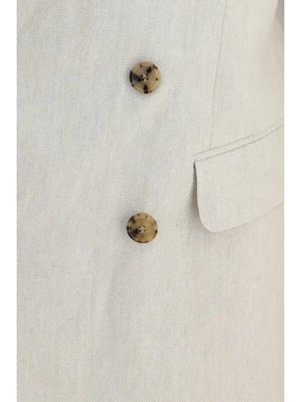 Dries Van Noten Barry Blazer In A Cotton And Linen Herringbone Blend
