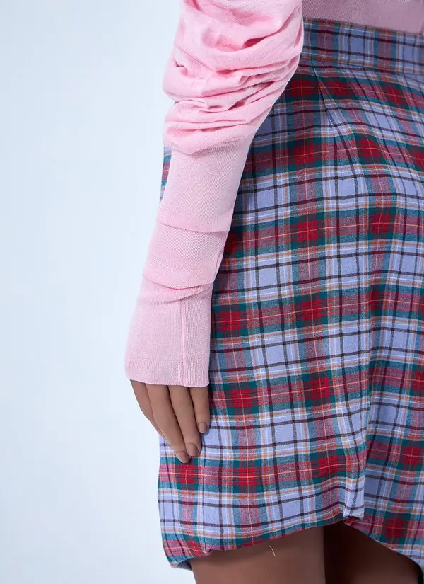 VIVIENNE WESTWOOD Draped Plaid Mini Skirt