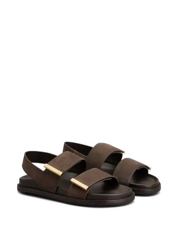 TOD'S Leather Slingback Sandals With Bar Detail - Multicolor