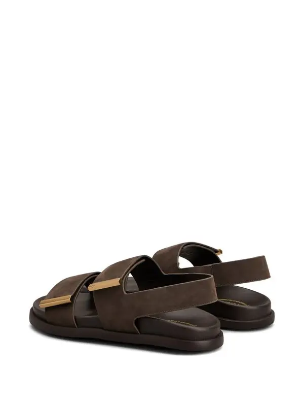 TOD'S Leather Slingback Sandals With Bar Detail - Multicolor