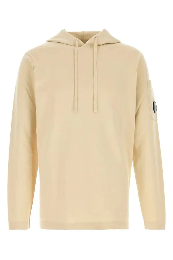 C.P. COMPANY Sand Knit Hooded Sweatshirt - Brown