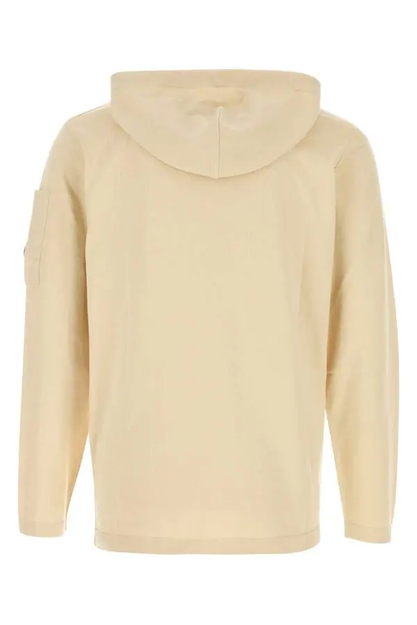 C.P. COMPANY Sand Knit Hooded Sweatshirt - Brown