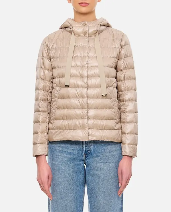 Herno Down Jacket With Hood And Drawstring Detail - Multicolor