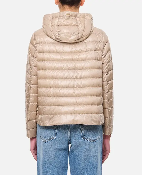 Herno Down Jacket With Hood And Drawstring Detail - Multicolor