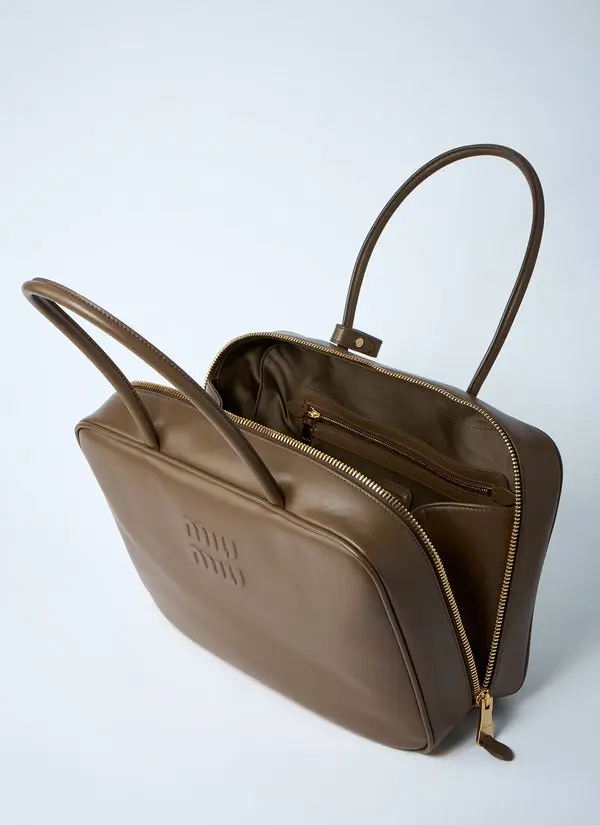 Miu Miu Beau Leather Shoulder Bag - Brown
