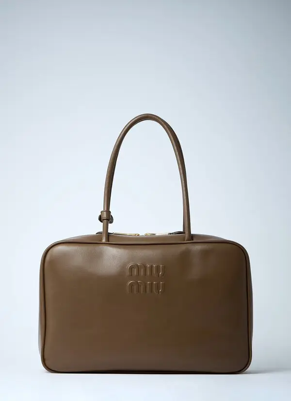 Miu Miu Beau Leather Shoulder Bag - Brown