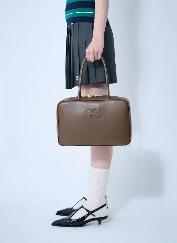 Miu Miu Beau Leather Shoulder Bag - Brown