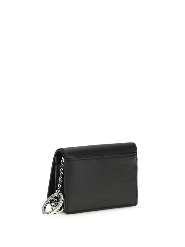 GANNI Poodle Print Card Holder - Black