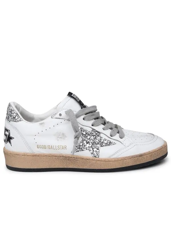 GOLDEN GOOSE Superstar Leather Sneakers With Glitter Star Detail