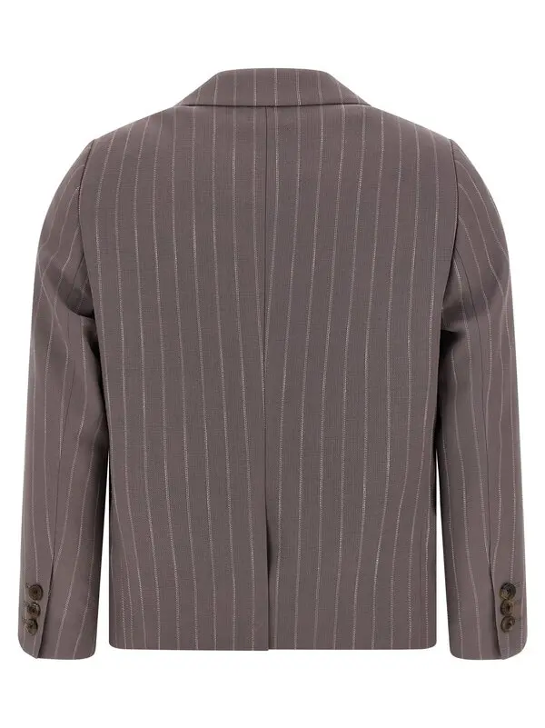 Dries Van Noten Bamis Pinstripe Wool Blazer - Gray