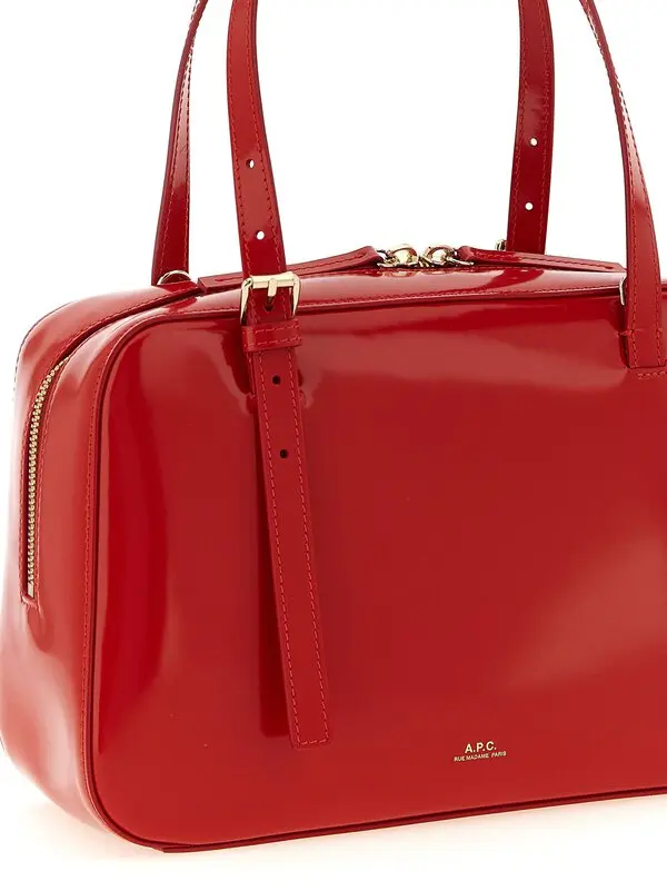 A.p.c. Virginie Box Smooth Leather Handbag - Red