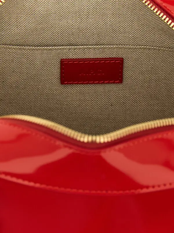 A.p.c. Virginie Box Smooth Leather Handbag - Red