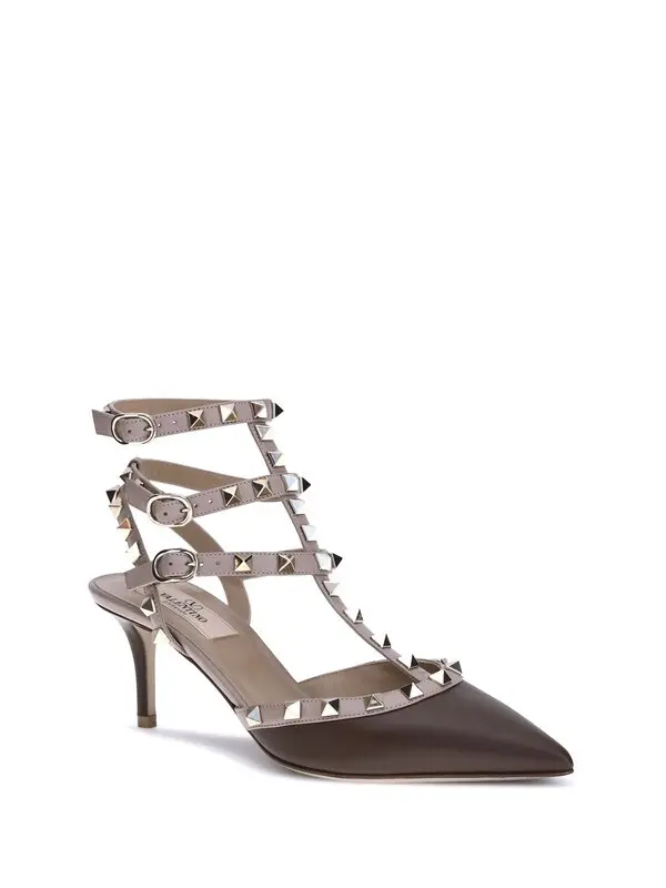 Valentino Garavani Rockstud Pumps With Adjustable Straps - Brown