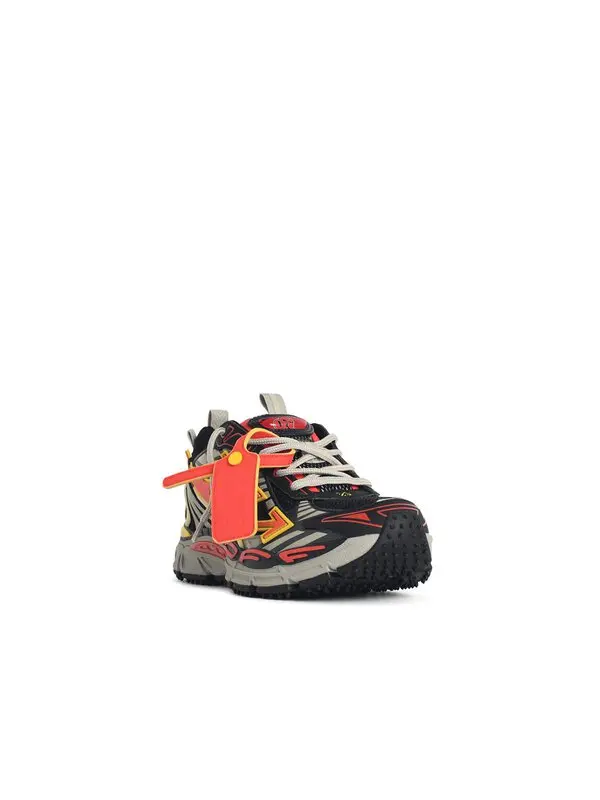 Off-White Be Right Back" Mesh And Coral Red Sneakers - Black