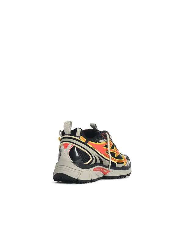 Off-White Be Right Back" Mesh And Coral Red Sneakers - Black