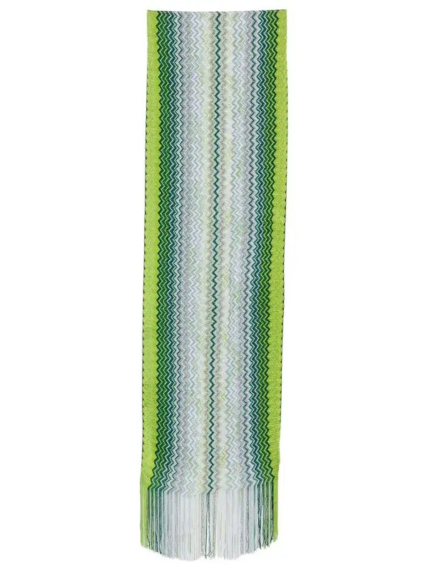 Missoni Zig-zag Motif Viscose Scarf - Green
