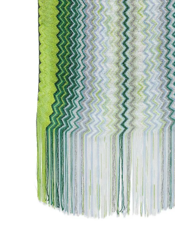 Missoni Zig-zag Motif Viscose Scarf - Green