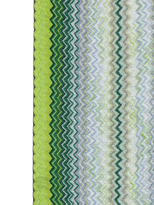 Missoni Zig-zag Motif Viscose Scarf - Green