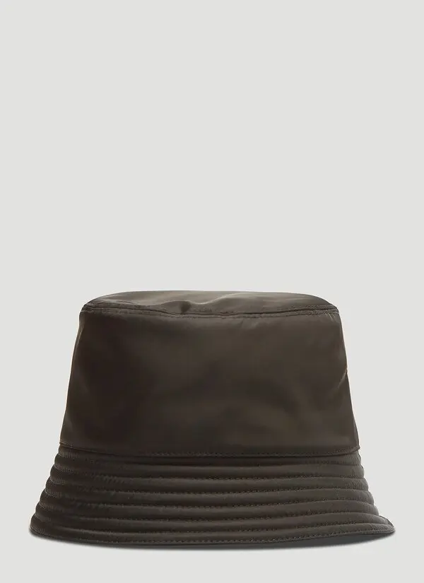 Prada Nylon Logo Bucket Hat - Black