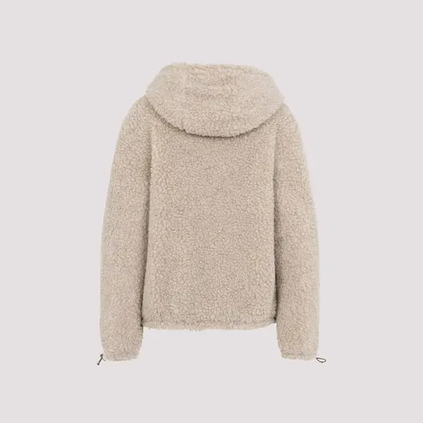 Miu Miu Wool Blouson Jacket With Drawstring Hood