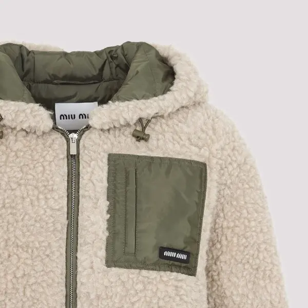 Miu Miu Wool Blouson Jacket With Drawstring Hood