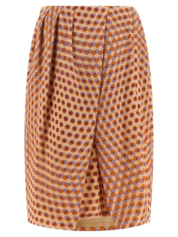 Dries Van Noten Saronga Bis Polka Dot Silk Skirt - Multicolor
