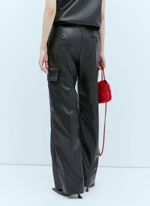 Stella McCartney Cargo Vegan Leather Pants - Black