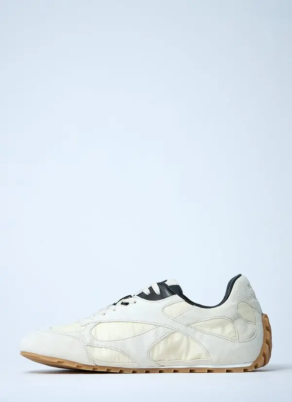 Bottega Veneta Orbit Flash Sneakers In Suede And Technical Fabrication - White