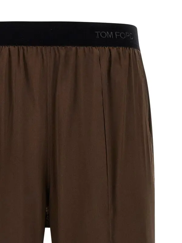TOM FORD Stretch Silk Satin Pajama Style Pants