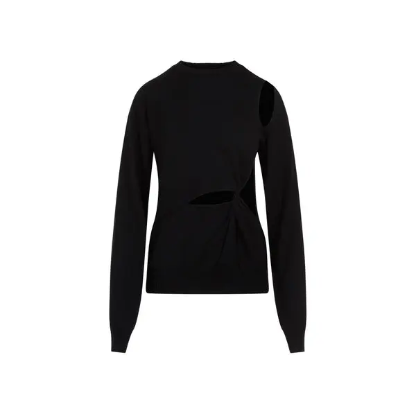 Sportmax Virgin Wool Cutout Pullover - Black