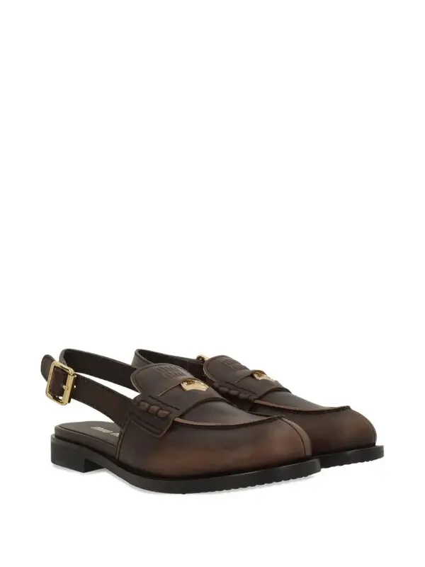 Miu Miu Slingback Loafers - Brown