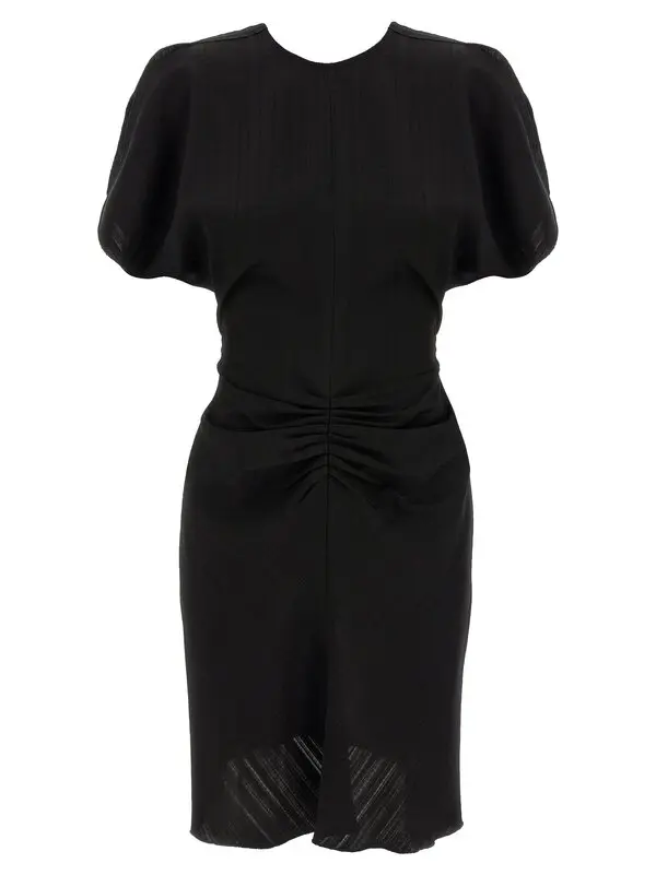 Victoria Beckham Gathered Waist Mini Dress - Black