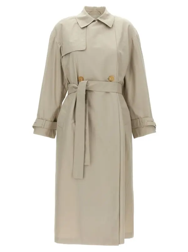 Max Mara Double-breasted Cotton Gabardine Trench Coat