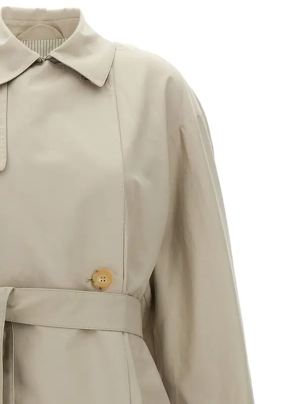 Max Mara Double-breasted Cotton Gabardine Trench Coat