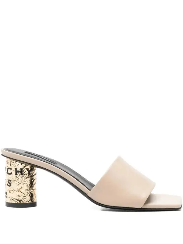 Givenchy Calf Leather Tape Heeled Mules - Multicolor