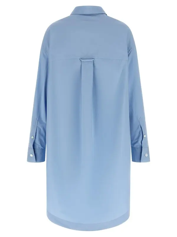 AMI Paris Cotton Poplin De Coeur' Shirt Dress - Blue