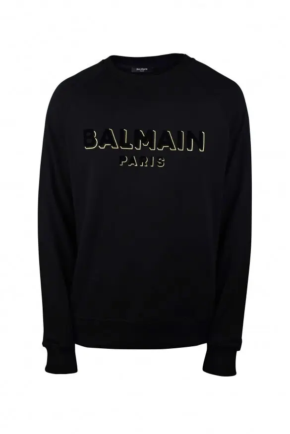 Balmain Cotton Sweatshirt With Velvet Logo
