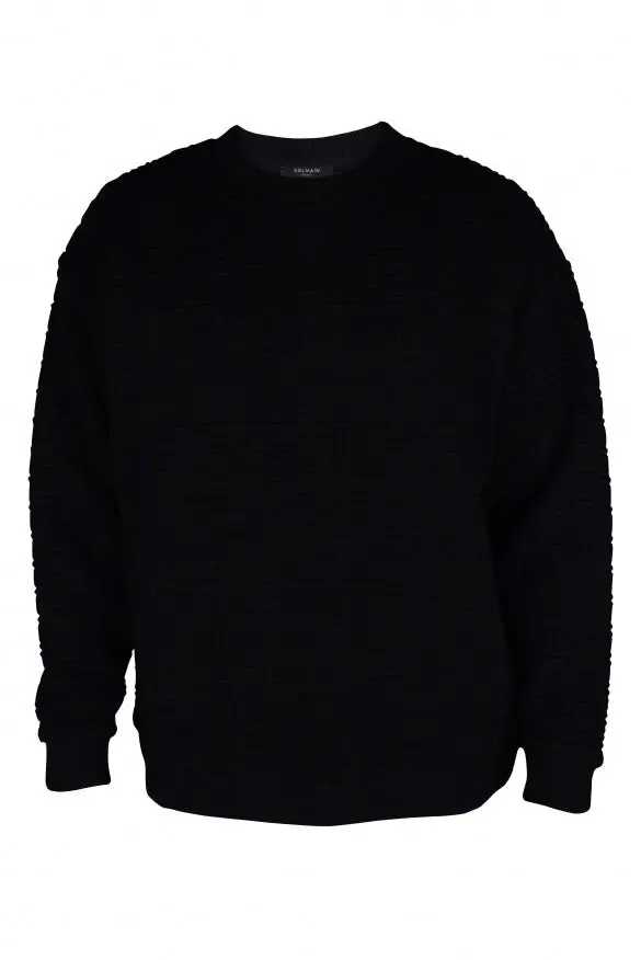 Balmain Quilted Crew Neck Sweater