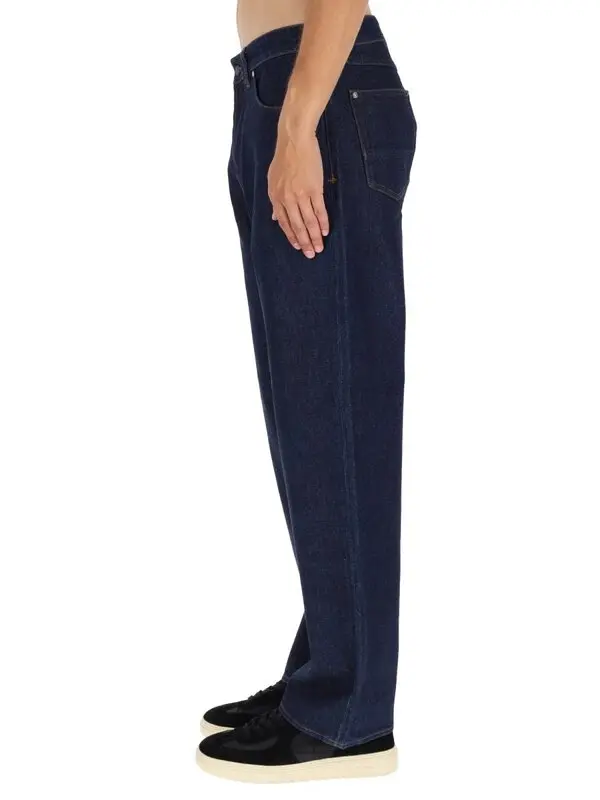 Stone Island Indigo Denim Loose Fit Jeans